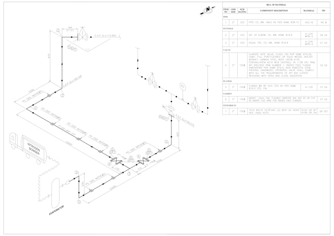 Do piping 2d layout, isometric drawings in autocad by Abdul_992 | Fiverr