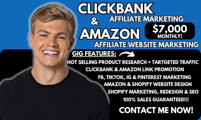 Promote amazon affiliate website, clickbank affiliate marketing sales funnel by Carll_king | Fiverr