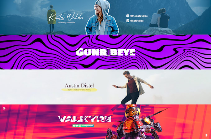 Create a clean wonderful youtube banner by Collidedsgn | Fiverr