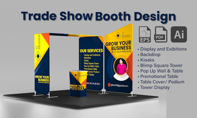 Design trade show booth and backdrop for your exhibition by Junaid_meer ...