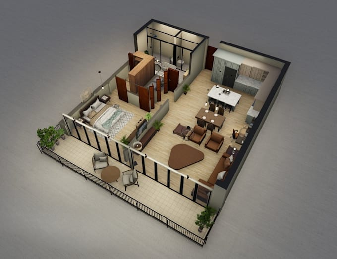 Design 3d floor plan, interior design by Malak52 | Fiverr
