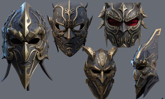 Design 3d model of mask, 3d helmet, pepakura model for cosplay 3d ...