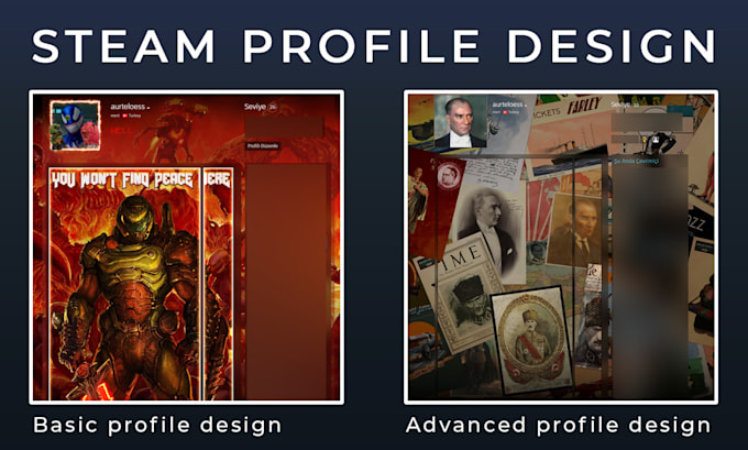 Design custom steam profile for you by Mertzkaya | Fiverr