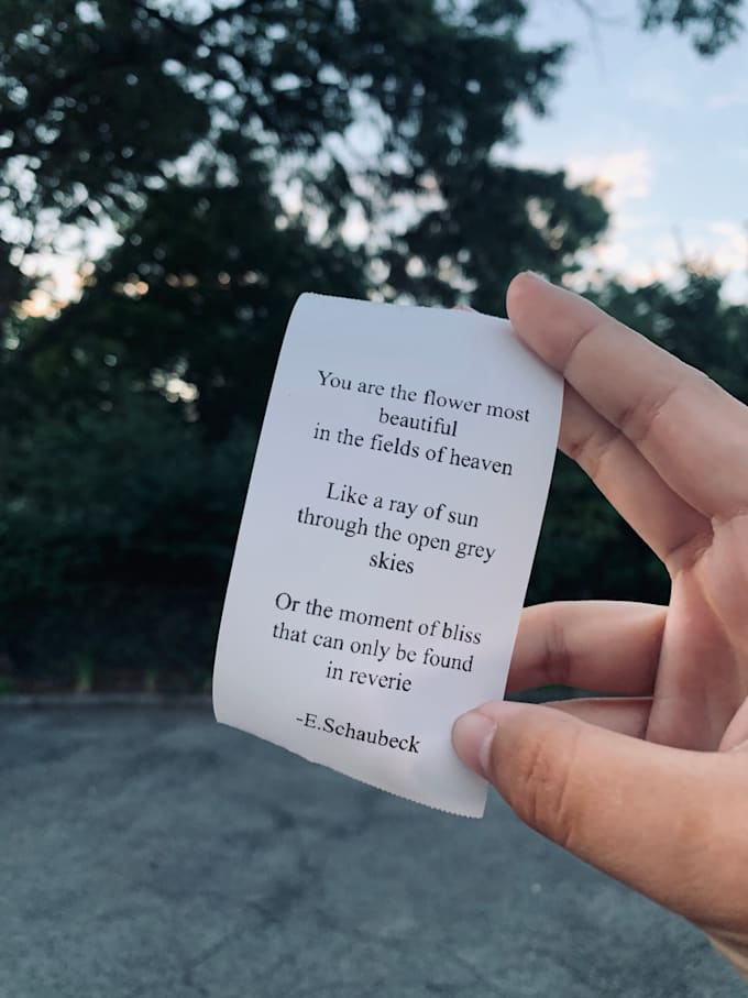 Write a poem with the topic of your choice by Emilyschaubeck | Fiverr