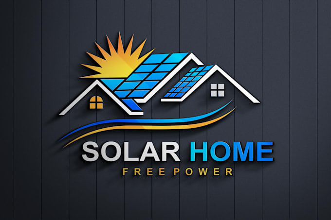 Modern solar panel, power, energy, electrical company logo design by ...