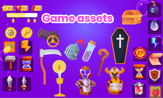 Create high quality game assets, objects, icons, props by Maryamyasm | Fiverr