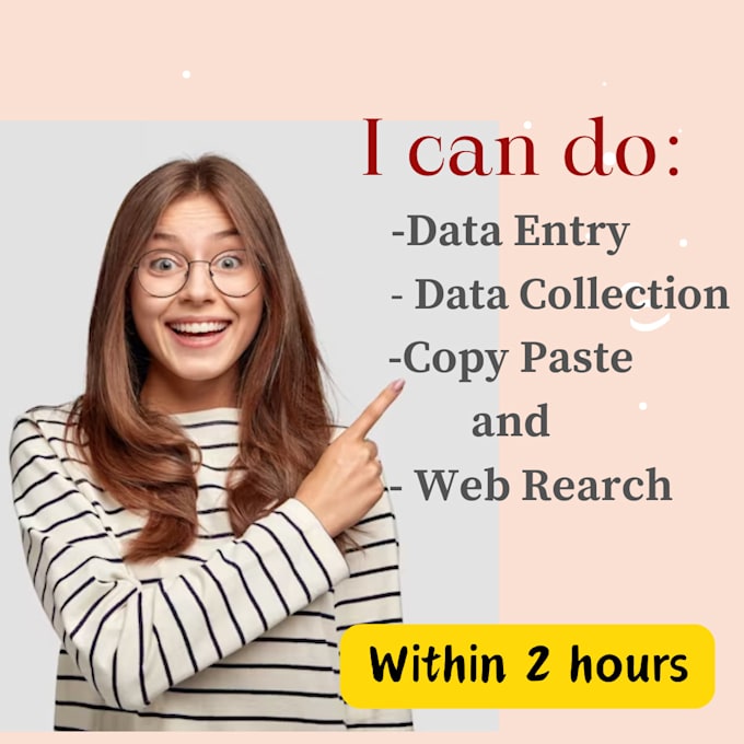 Do data entry data collection and copy paste jobs
