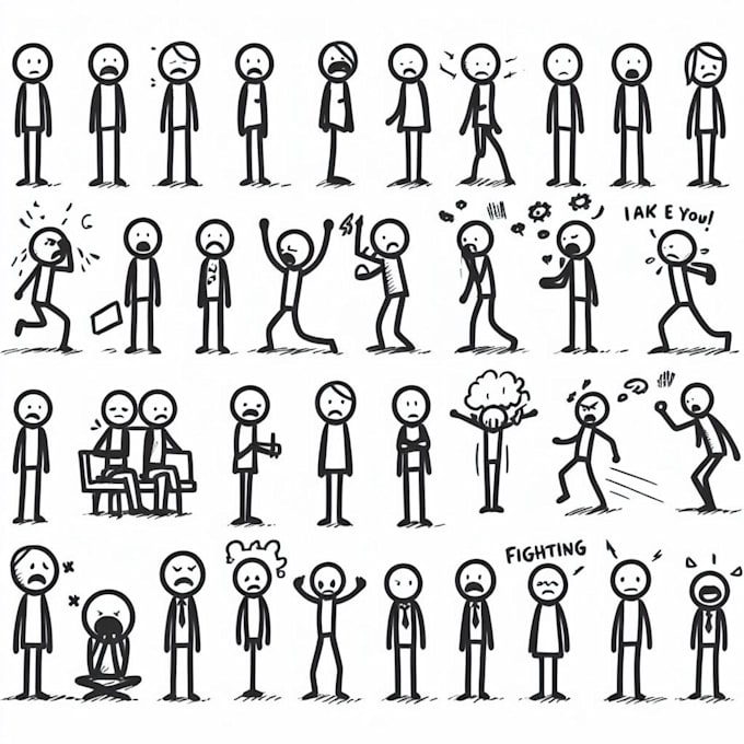 Créez des personnages animés stickman, une figurine stickman, une vidéo ...