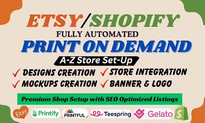 Set up etsy pod print on demand store with printify printful gelato etsy seo by Kashif_ramzan76 ...