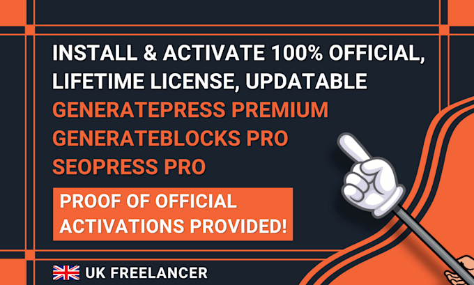 Install generatepress premium generateblocks pro seopress pro by Webdesignerist | Fiverr