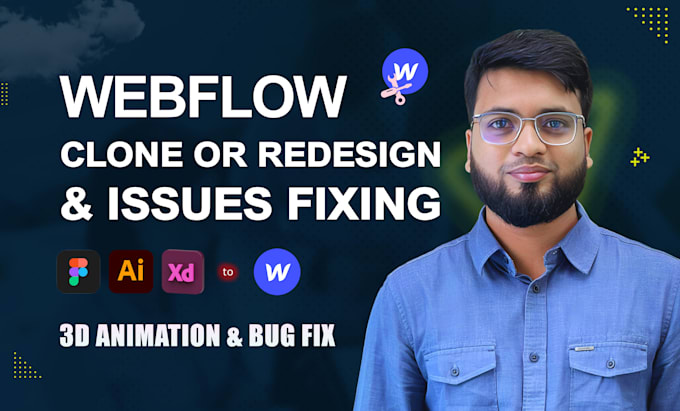 Be your webflow expert clone or redesign webflow website fixing and 3d ...