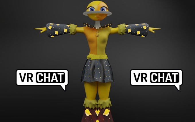 Avatar 3d vrchat, personaggio vr, modello vtuber, avatar furry, fursona