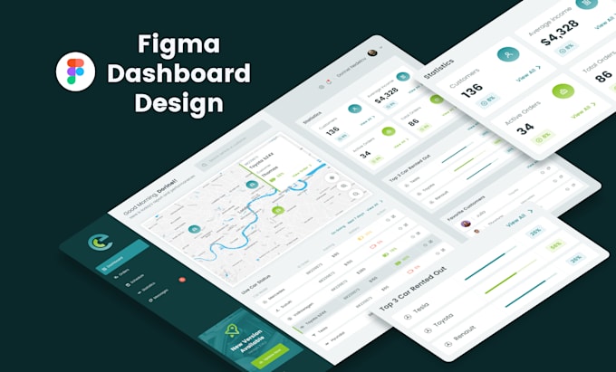 Create a modern dashboard design in figma by Iulianpandra | Fiverr