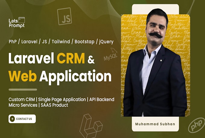 Develop custom php laravel crms, and web applications by Letsprompt ...