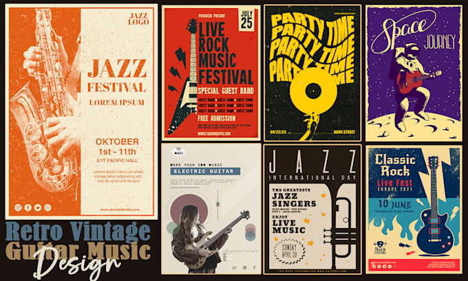 Do retro music event poster design or guitar flyer concert by Adam ...