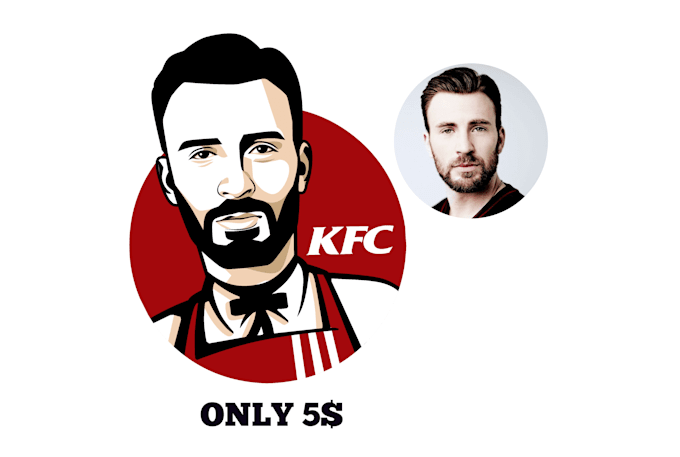 Design your face like kfc logo or cartoon caricature avatar by Rafky ...