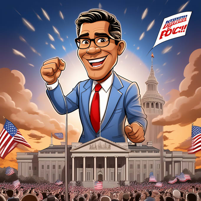 Create a political cartoon or illustration by Framecha | Fiverr