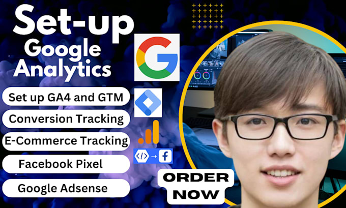 Setup web analytics, google analytics ga4 tag manager ads conversion tracking by Jeffwix | Fiverr