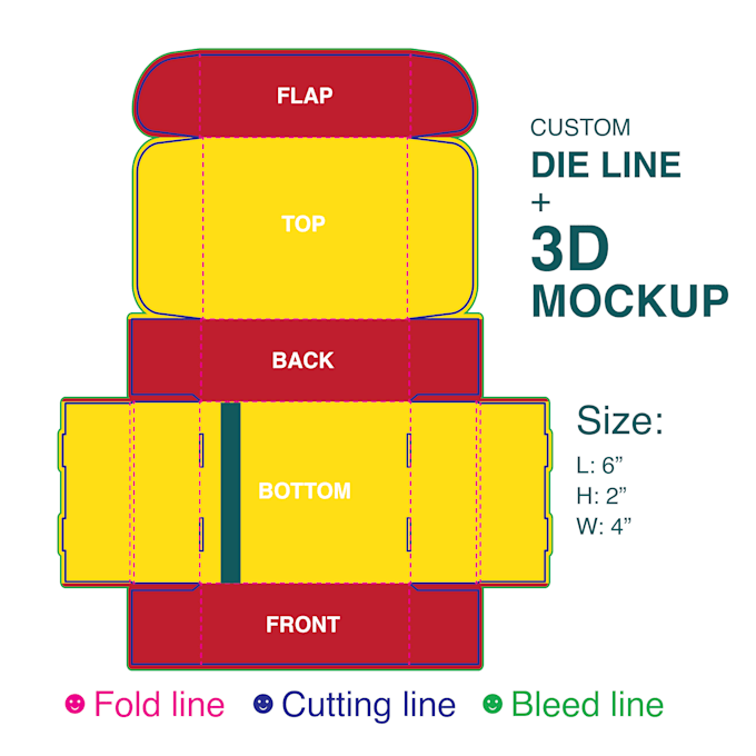 Create packaging box dieline template, product packaging design by ...