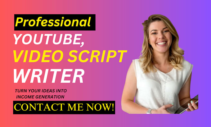 Be your professional youtube script writer, video script writing by ...