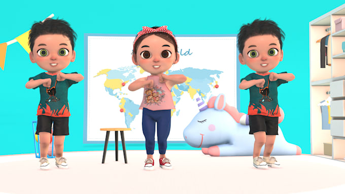 3d animation for kids, music, rhymes, learning video by Animox_studio ...