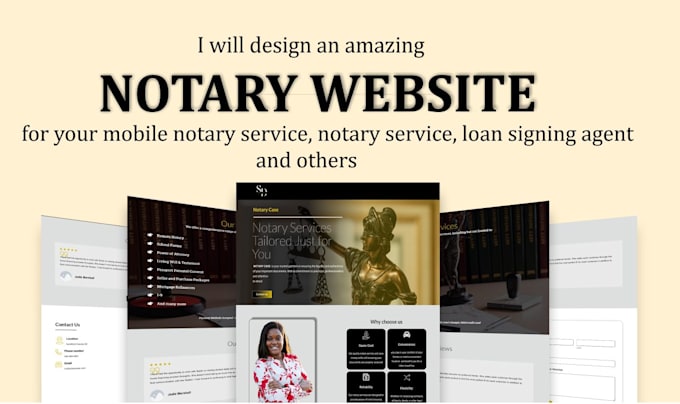 Notary logo notary landing page notary website with appointment ...
