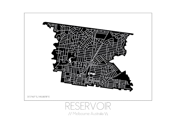 Create a black and white map of your city by Wedigdesigns | Fiverr