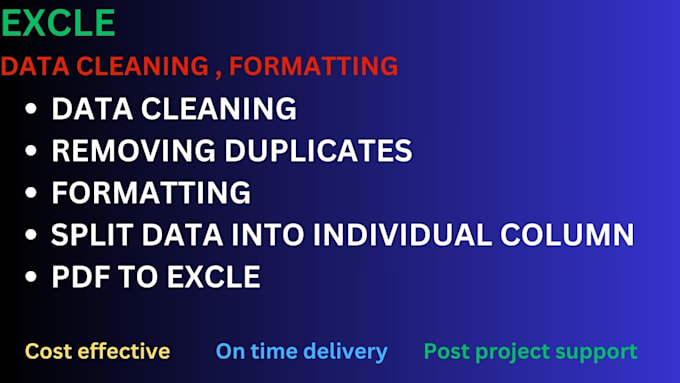 Clean Excel Spreadsheet Split Data Into Column By Abhishek8315 Fiverr 