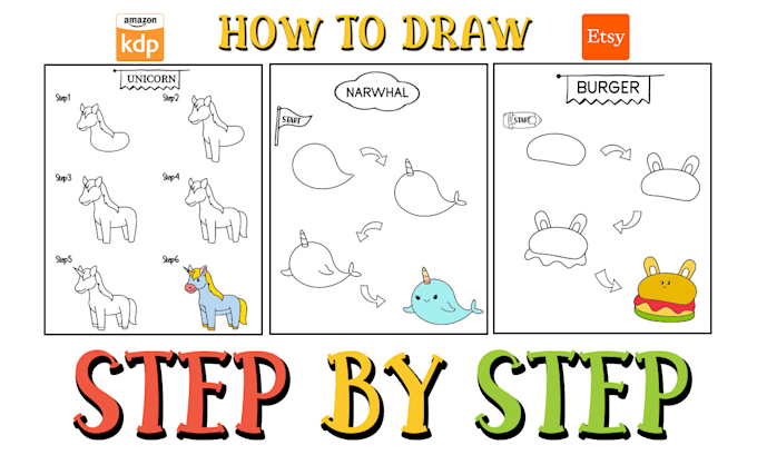 Design how to draw step by step line drawing book with learn to draw by ...