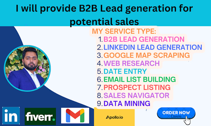 Provide b2b lead generation for potential sales by Nayem523486 | Fiverr