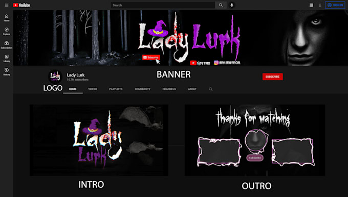Create horror scary creepy intro,outro,banner for your channel youtube ...
