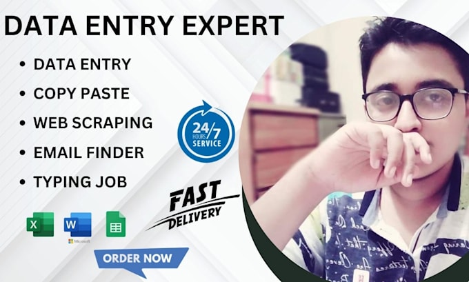 Do data scraping, email finder, typing job, web scraping, by Md ...