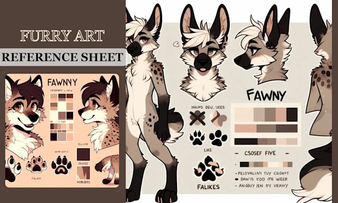Draw reference sheet of your furry, fursona, oc, furry art, character ...