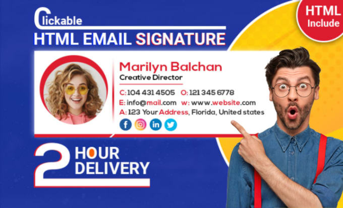 Create clickable html email signature, html signature, email signature ... Create clickable html email signature, html signature, email signature ...