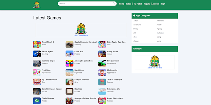 Create a arcade game website in php, mysql open source