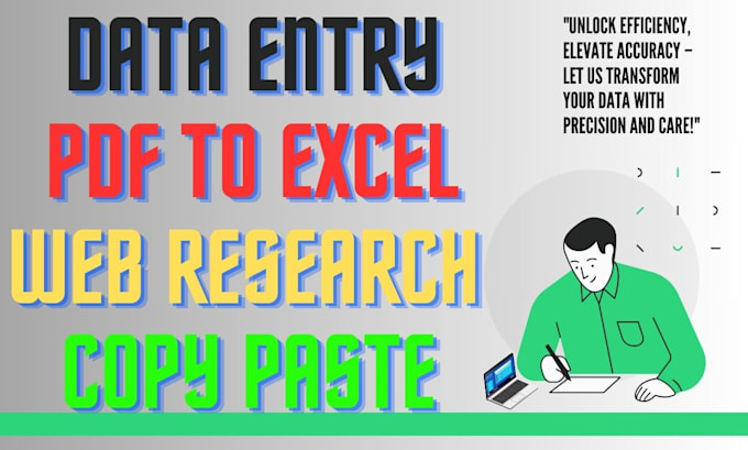 Do data entry, copy and paste, pdf to excel, web research by Malick_shahzain | Fiverr