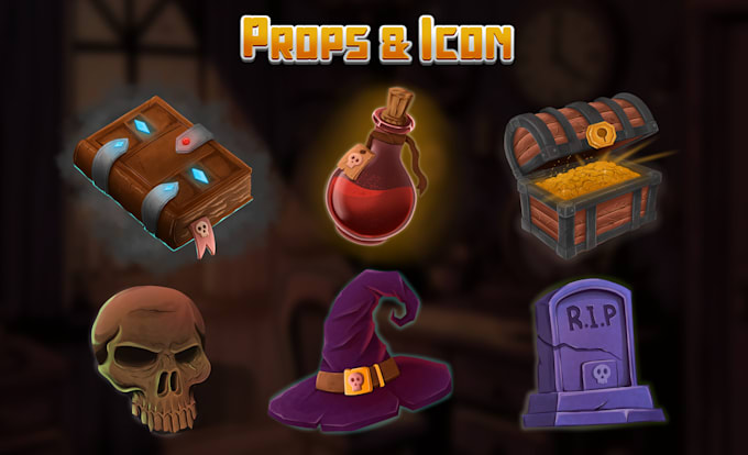 Create 2d game art assets, objects, icons, props, tittle by Nekogamma | Fiverr