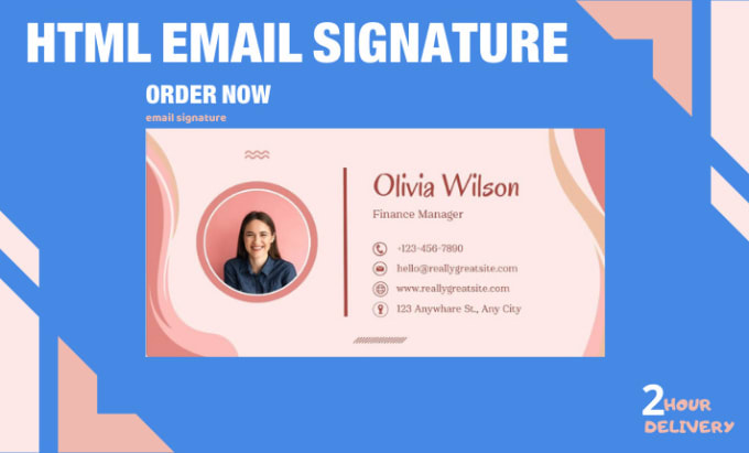 Create html email signature outlook signature mail signature by ...