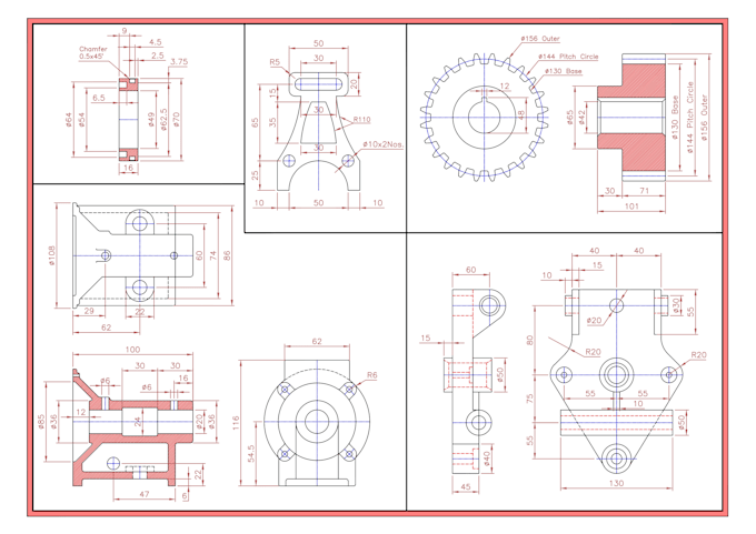 Redraw auto cad drawings from pdf or scanned file or etc by Rizwan2 ...