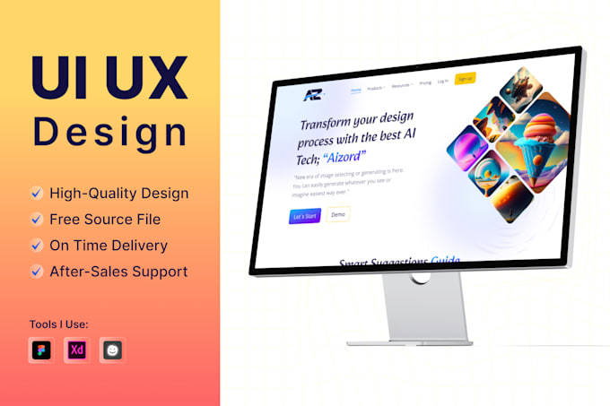 Do modern customized website landing page web mobile app ui ux design ...