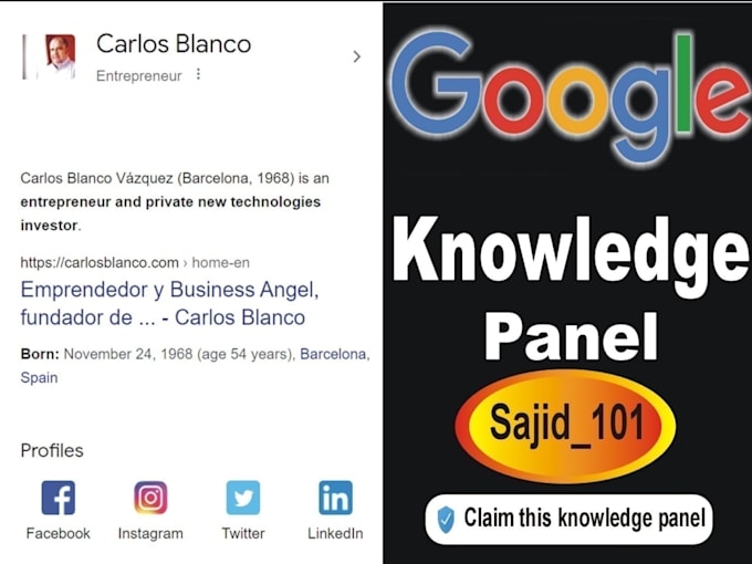 Create knowledge panel, knowledge graph, google panel for u by ...