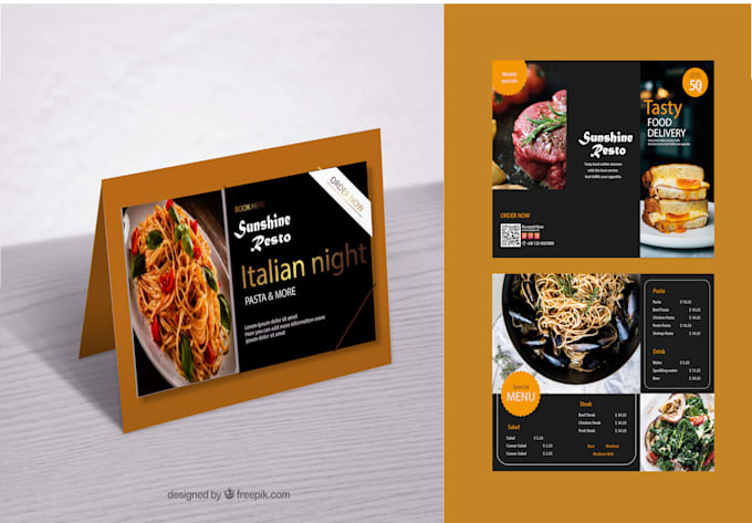 Design modern food menu restaurant menu, flyers, labels, tent cards ...