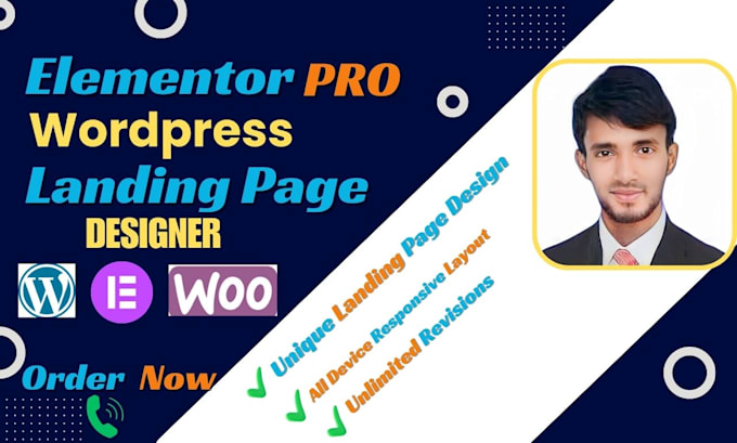 Create wordpress landing page design or elementor pro landing page