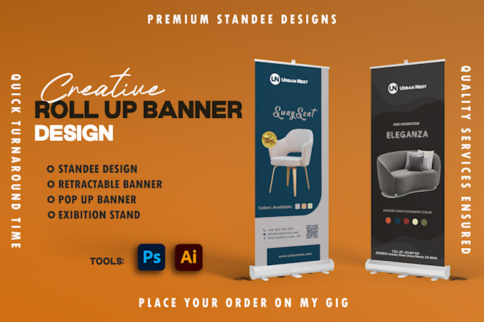 Design roll up, pull up, retractable , standee and x stands by Yumna ...