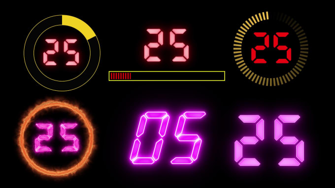 Create animated countdown timer on transparent background by Mashrafia ...