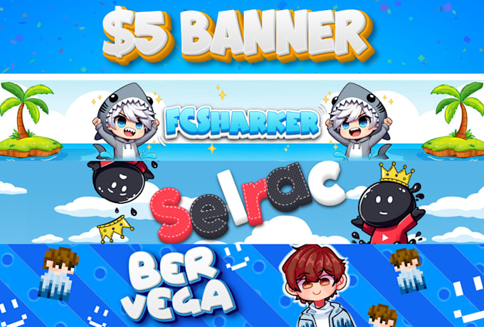 Design youtube and twitch banner animated minecraft, roblox by Ber_vega ...