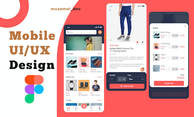 Do high end mobile app ui ux design with figma by Muzamal_dev | Fiverr