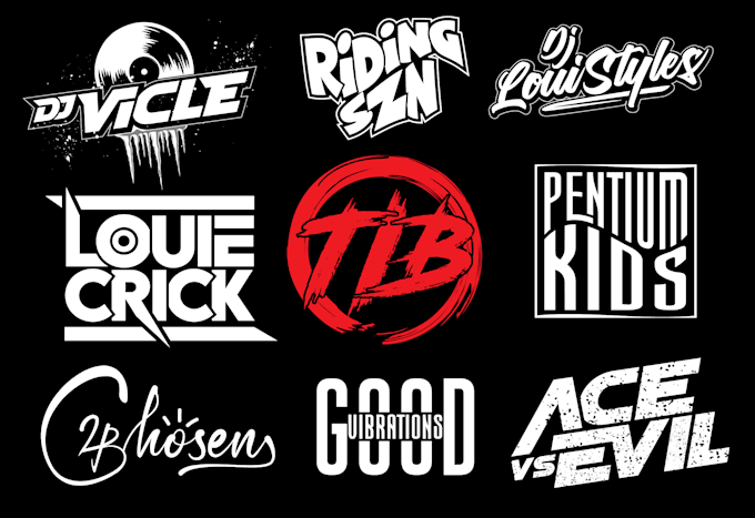 Design dj band music typography rap rock , hip hop , brand, or company ...