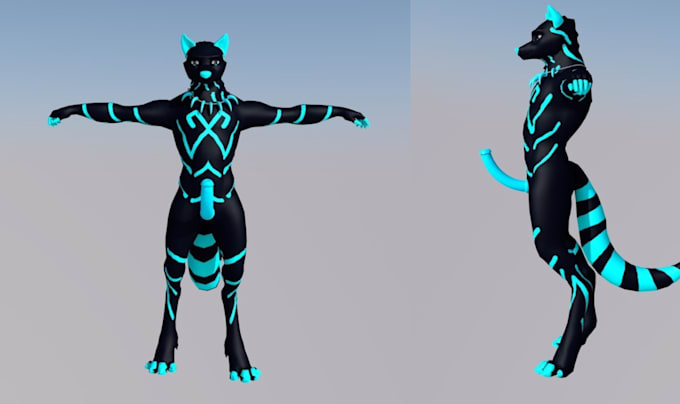 Do custom 3d vrchat avatar 3d furry avatar realistic vrchat avatar by ...