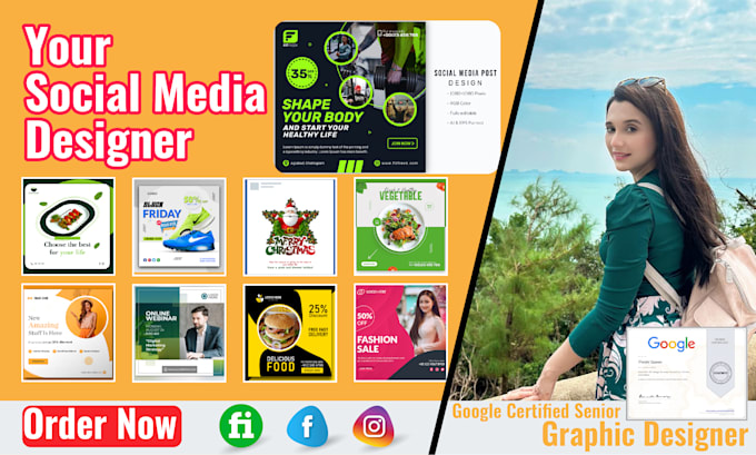 Do pro social media posts graphics for facebook, instagram linkedin ...